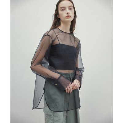 BEIGE，时尚小众气质ERICA丝绸透视衬衫女ONWARD