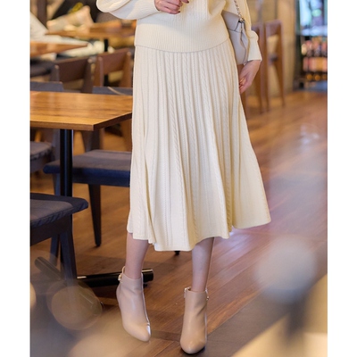 any SiS花针织半身裙氛围感女士羊毛混纺高腰伞慵懒适宜ONWARD