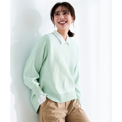 ANY SIS温柔气质甜美清新花粉释放蝙蝠袖针织衫女ONWARD