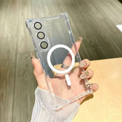 适用三星S25Ultra手机壳新款磁吸透明保护套S24Ultra自带镜头膜防摔S23u软壳三星GalaxyS23plus精孔全包超薄