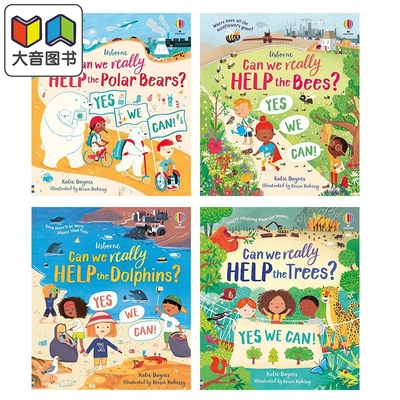 英文原版 帮助大自然动植物系列儿童绘本4册合集 Usborne Can we really help the Polar Bears trees dolphins bees 大音