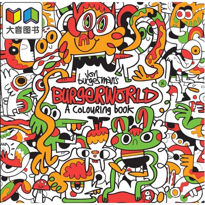 Jon Burgerman's Burgerworld A Colouring Book 乔恩.伯格曼的涂色书 英文原版 进口图书 儿童图画书 活动玩具书 大音