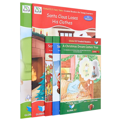 剑桥KET/PET考试辅助英文原版分级阅读附音频及习题 Global ELT Graded Reader 圣诞主题系列儿童英语分级读物6册