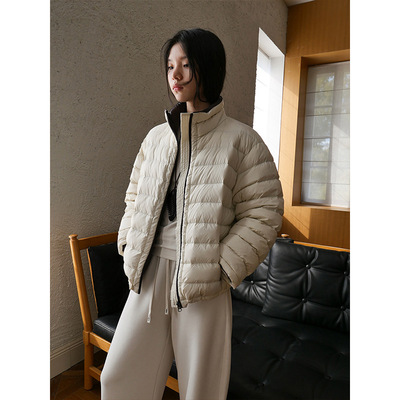 时简 隐形小火炉 轻盈保暖防风立领排骨羽绒服秋冬鸭绒外套02157