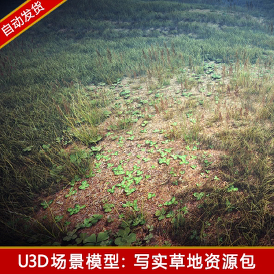 Unity3D写实野外草地场景资源包花草植物植被u3d模型游戏美术素材