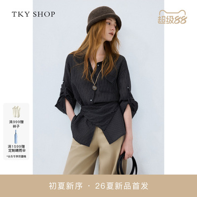 TKYSHOP长袖条纹衬衫