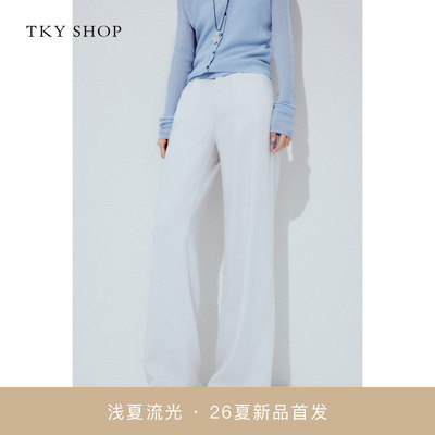 TKYSHOP高腰直筒休闲裤