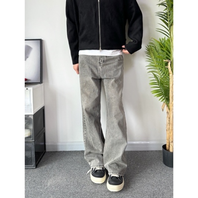 烟灰2021m微喇显瘦牛仔裤