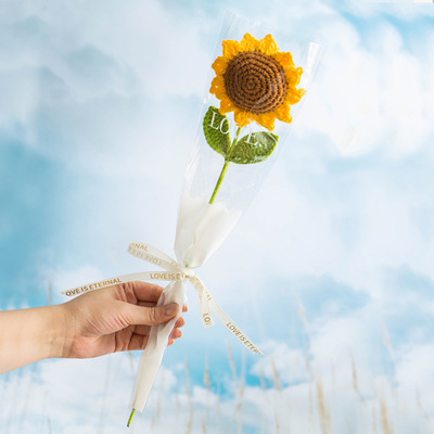 毛线针织玫瑰花编织花成品