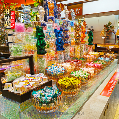 儿童自助零食区明档摆台搭配餐具