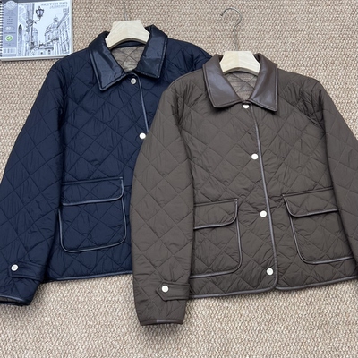 连芳家【品牌货】百搭显瘦-休闲复古-小翻领-短款棉服外套女6056