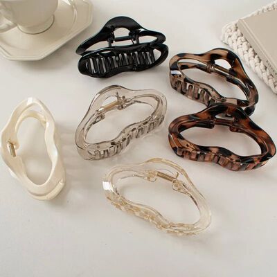 Irregular Hollow Out Hair Claws Clips Women Girls Tortoisesh