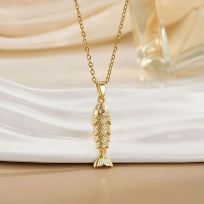 Elegant and Movable Small Fish Necklace for Women Personaliz