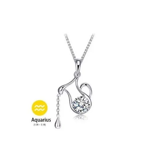 Crystal CZ Snake Pendant Necklace Temperament Silver Color C