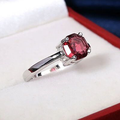 Red Ruby Oval Egg Shape Gemstone Wedding Rings For Women Bri