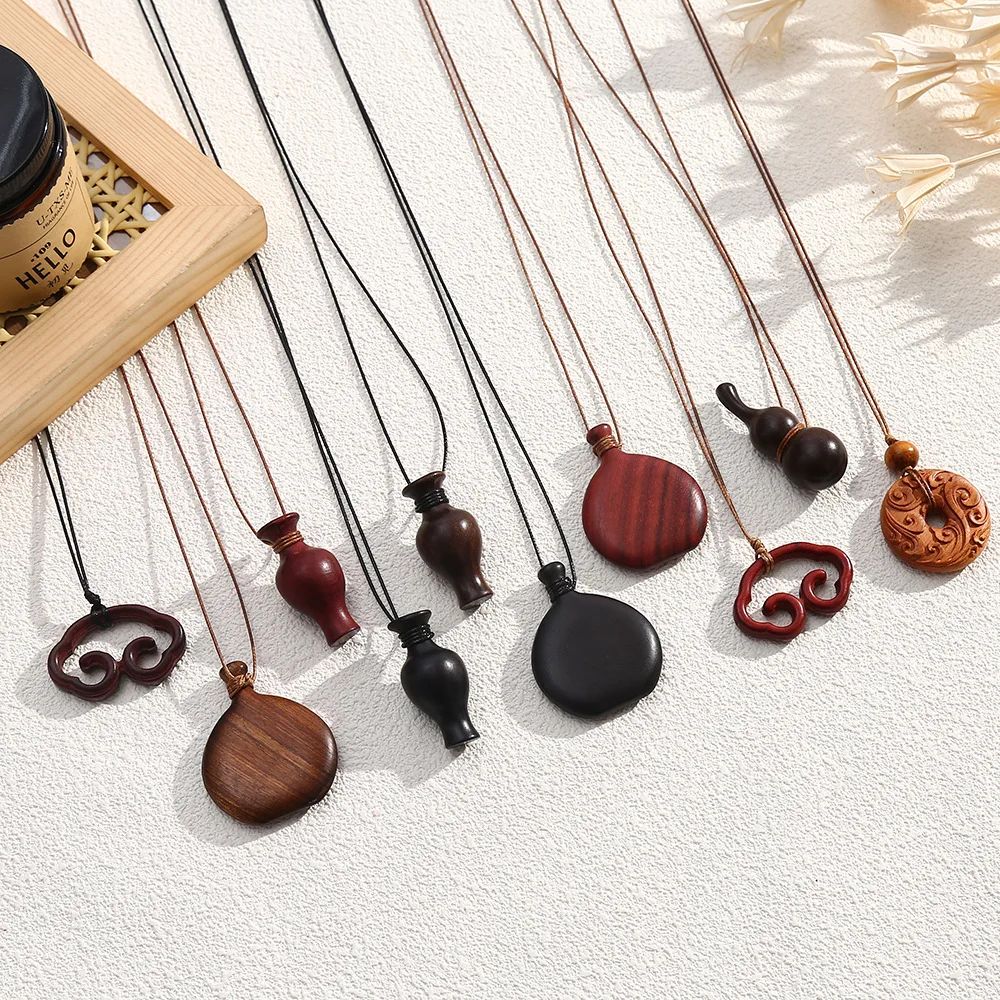 Wooden Water Bottle Pendant Necklace for Women Fashion Sweat