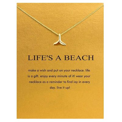 Dainty Gold Plated Mermaid Fish Tail Necklace For Women Summ