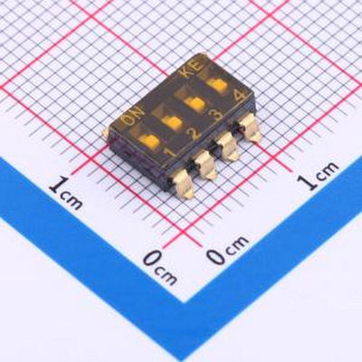 DSIC04TSGER 4位 2.54mm脚距 低手柄 拨码开关 SMD-8P,6x10.2mm