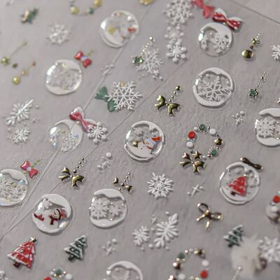 5D Christmas Tree Crystal Ball Bowknot Snow Bead Chain Winte