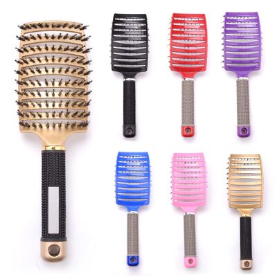 Girls Hair Scalp Massage Comb Hairbrush Bristle Nylon Women