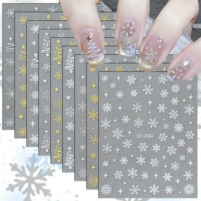 3 to 18 Sheets 3D Gold Silver White Snowflake Christmas Tree