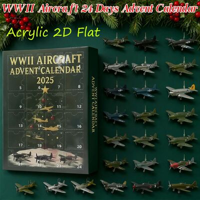 WWII Aircraft Advent Calendar 24 Days 2D Acrylic Unique Mini