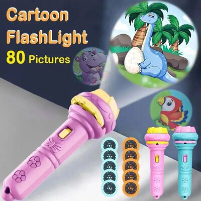 10Pcs Cards Cartoon Projection Flashlight Patterns Creative
