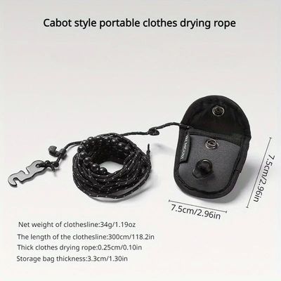 Portable 300cm Adjustable Clothesline - Windproof Beaded Des