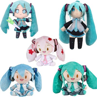 5PCS 20-29cm Hatsune Miku Plush Fuwafuwa Anime Kawaii Cute C
