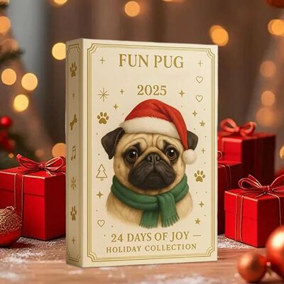 Pug Christmas Advent fun Pug Advent Calendar Pug Tree Orname