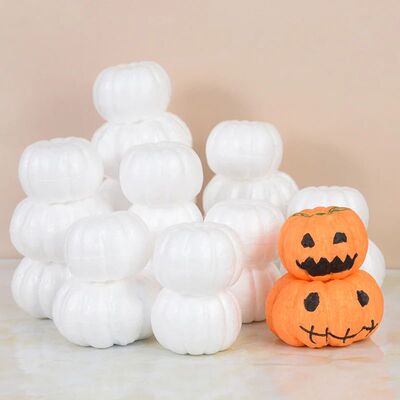 10pcs 6/8cm White Foam Pumpkin Models Polystyrene Styrofoam
