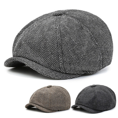 Spring And Summer Herringbone Peaked Cap Middle-aged And Old