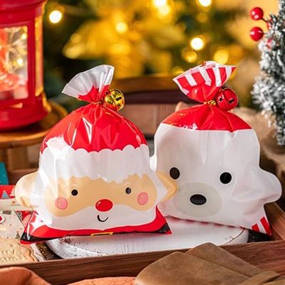 Santa Bear Christmas Gift Bag For Candy Chocolate Cookie