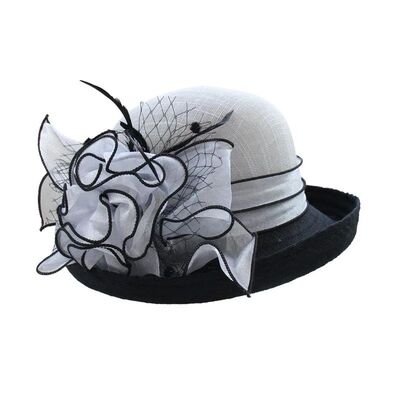 British Lady Deby Race Fedora Hat Summer Church Elegant Sina