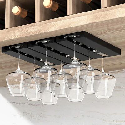 Bar Wine Glass Rack - Non-drilled Cup HolderInKitchen And Di