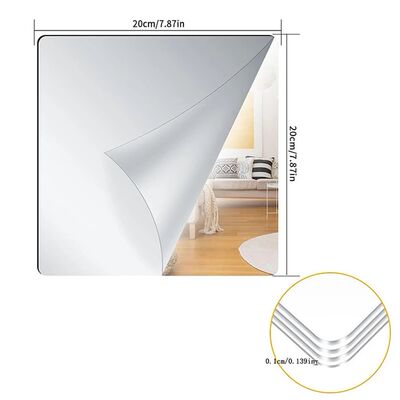 1pc Acrylic Mirrors Set Self Adhesive Mirror Tiles 20 X 20cm