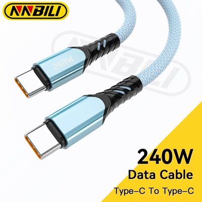 240W USB C To Type C Cable Super Quick Charging PD Type C Data Cable For iPhone 15 16 Samsung Huawei