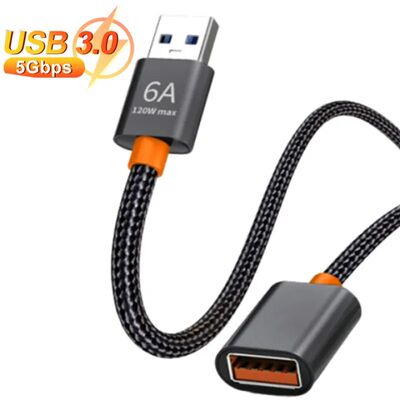 USB 3.0 Extension Cable Female To Male Extender Cord 6A High-Speed Transmission Data Cable for Compu