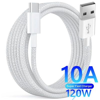 Universal 10A Quick Charger PD USB A To Type C 120W Quick Charging Cable For iPhone 16 15 Pro Max iP