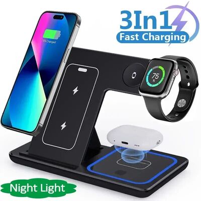 3In1 Foldable Wireless Charger Stand For iPhone 16 15 14 13