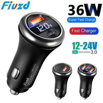 Car Charger Quick Charging 2 USB Ports Adapter for IPhone Samsung Quick Charging Chargers with Digit