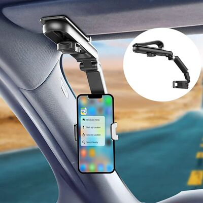 Sun Visor Phone Holder for Car Multifunctional 360° Rotatin