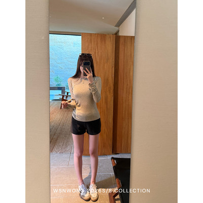 wsnwong天丝羊毛打底衫微