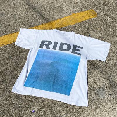 金属摇滚乐队RideT恤衫Nowhere字母印花纯棉高街潮牌复古男女短袖