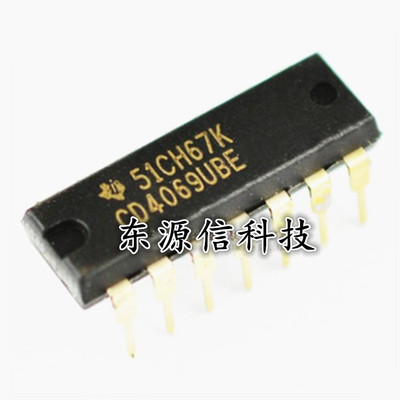 CD4069UBE CD4069 六非门（反相器）直插DIP-14 原装现货