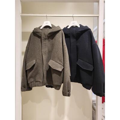 亲妈渠~现韩国TOMB*Y2025秋冬新款巨好看的毛呢外套连帽毛呢女