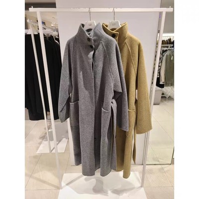 亲妈渠现韩国TOMB*Y2025秋冬新款纯色宽松羊毛毛呢大衣休闲外套
