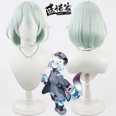 【蓝诺家】蔚蓝档案 间宵时雨cos假发 原皮造型 仿真头皮内外双色