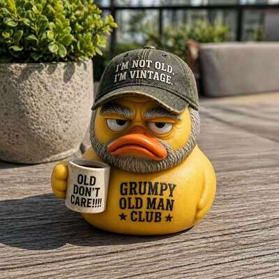 跨境新品Grumpy Old Man Club Duck暴躁老人俱乐部鸭子雕像装饰品