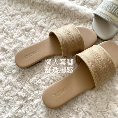 韩版ins休闲百搭平底拖鞋女外穿